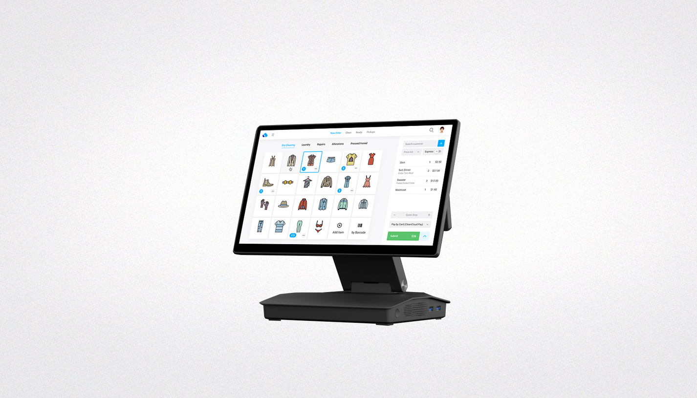 CleanCounter Dual Display POS | Touchscreen for Laundromats – CleanCloud