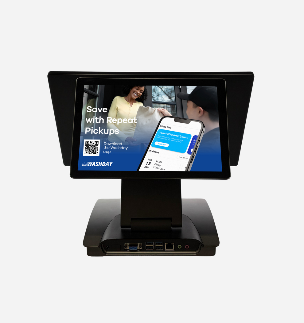 CleanCounter Dual Display POS | Touchscreen for Laundromats – CleanCloud